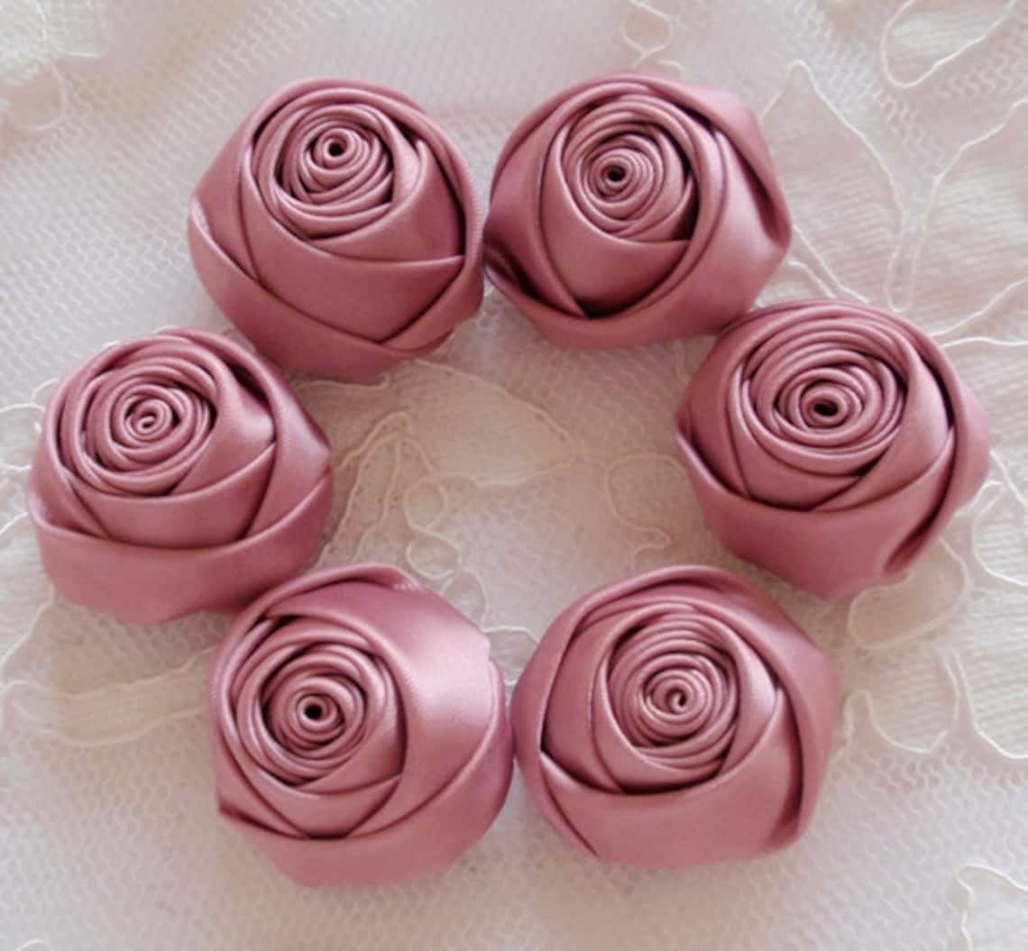 6 Handmade Rolled Roses 1-1/4 Inches in Rose Mauve MY-025 - Etsy