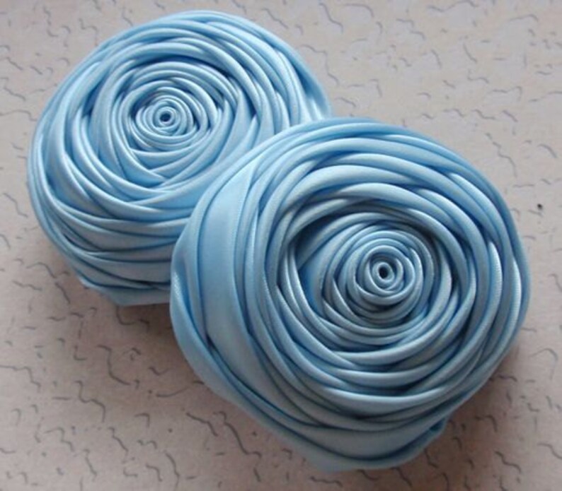 2 Handmade Ribbon Rolled Roses 2.5 Inches in Rose Pink - Etsy
