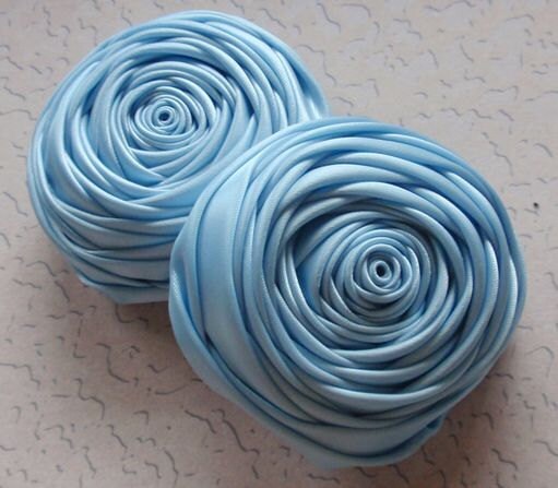 2 Handmade Ribbon Rolled Roses 2.5 Inches in Rose Pink - Etsy
