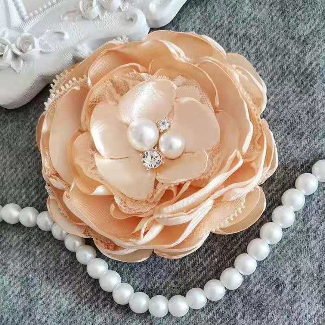 Singed Flower Lace Flower Lace Rose Fabric Flower Fabric Rose With ...