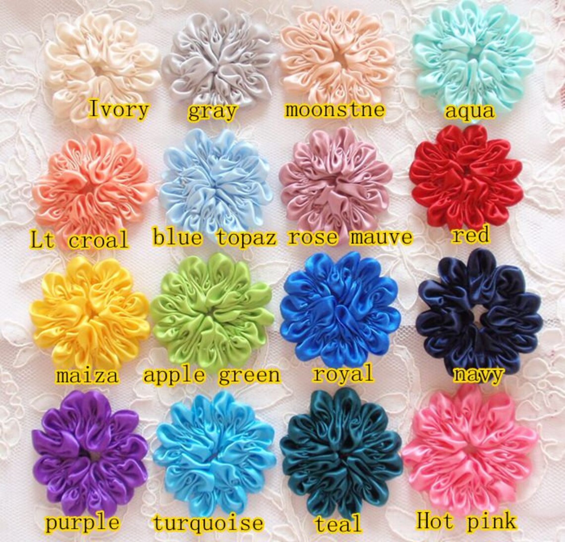 3 Handmade Ribbon Flowers Ribbon Rose 2-1/2 Inches MY-678-02 - Etsy