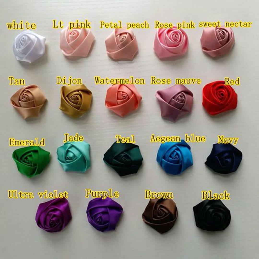 20 Handmade Ribbon Rolled Roses ( 1-1/4 to 1.5 Inch) -on Sale -you ...