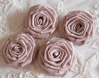 6 Handmade Ribbon Roses 2 Inches and Have Over 150 Colors to | Etsy