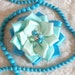 Handmade Flower With Rhinestone Crystal Stone (3-1/4 Inches) in Lt Mint ...