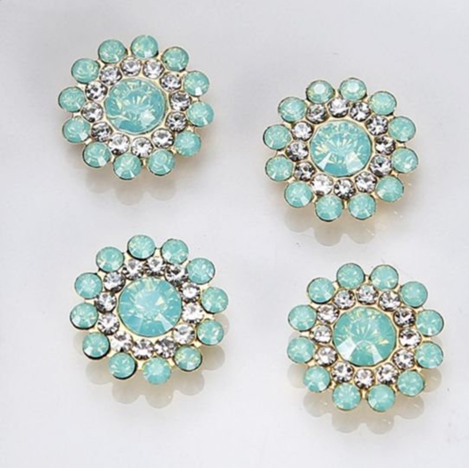 20 Flat Back Rhinestone Button Crystal Embellishment Lt Pink (14 Mm ...
