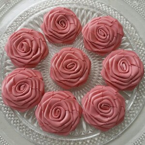 8 Handmade Ribbon Roses (1-1/4 Inches) in Dusty Rose and Have Over 150 ...