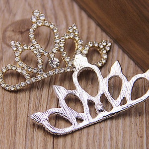 2 Rhinestone Button Flat Back Button Crown Button (57x32 Mm) QS-106 - Etsy