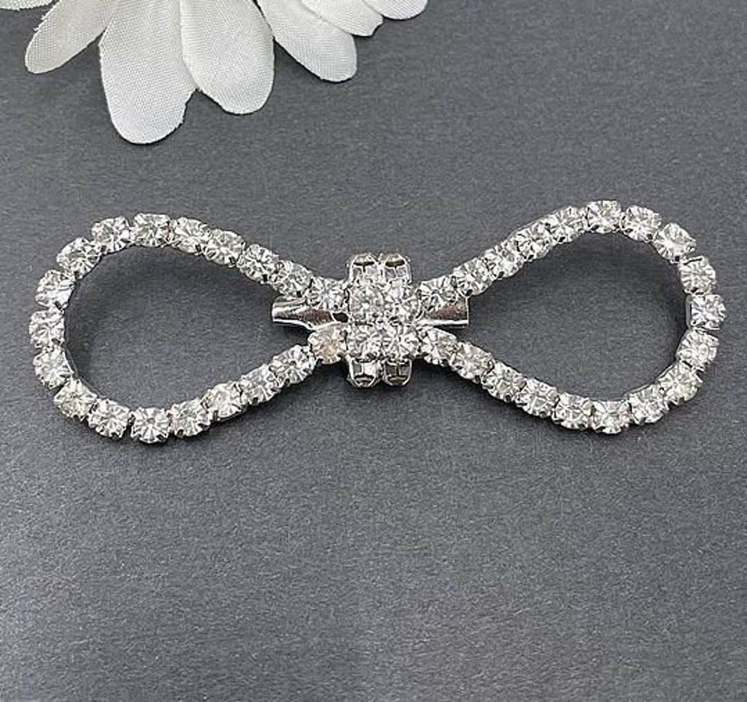 2 Flat Back Rhinestone Button Bow Brooch Embellishment (55*28mm) - Etsy