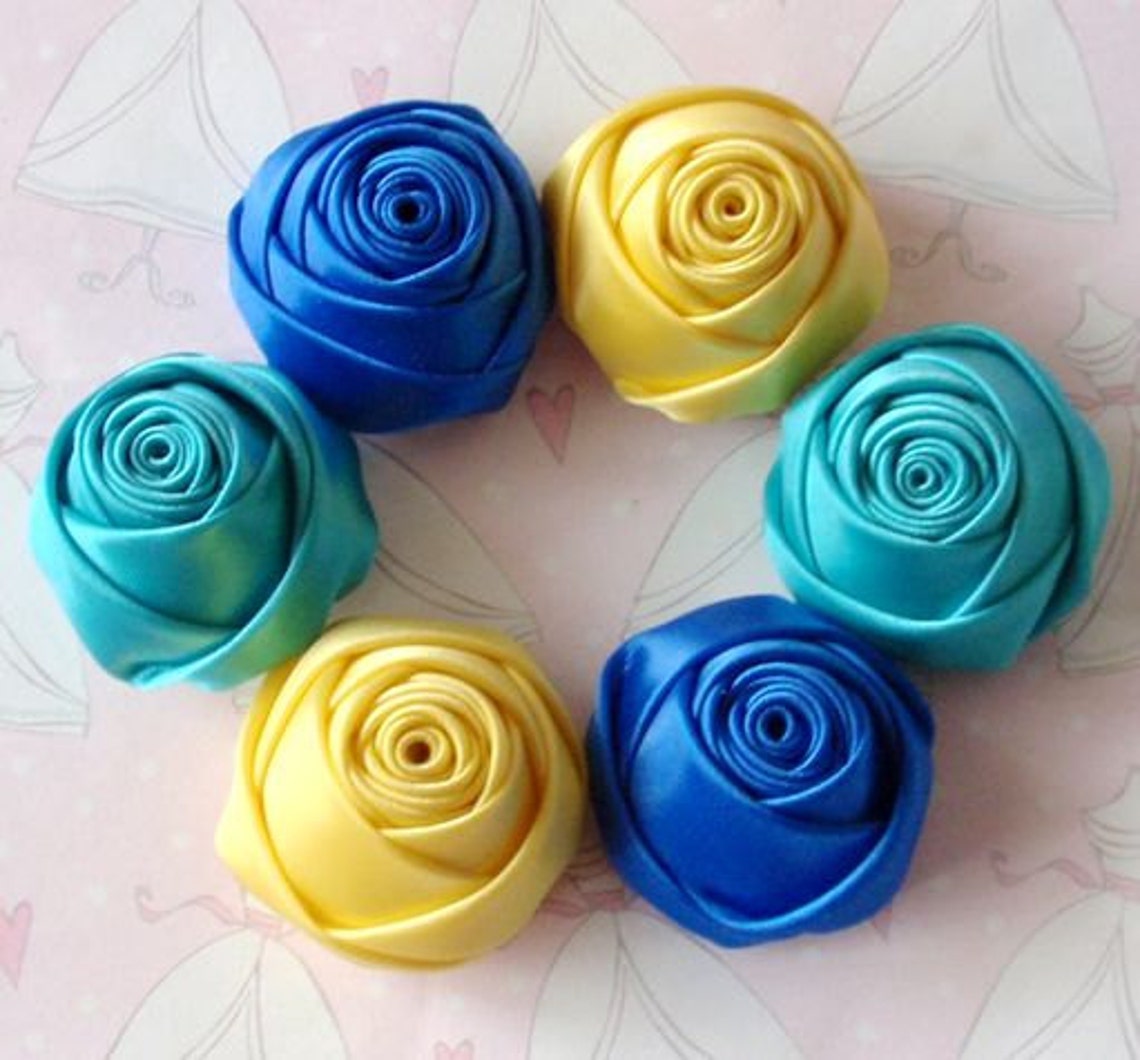 6 Handmade Ribbon Rolled Roses 1-1/4 Inches in Lt Pink - Etsy