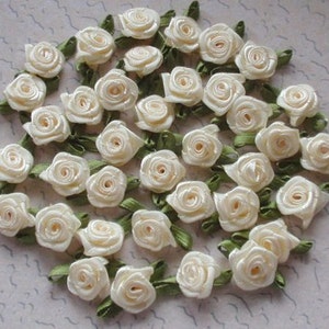 20 Mini Handmade Ribbon Roses (1/2 Inches) in Lt Pink More Color to ...