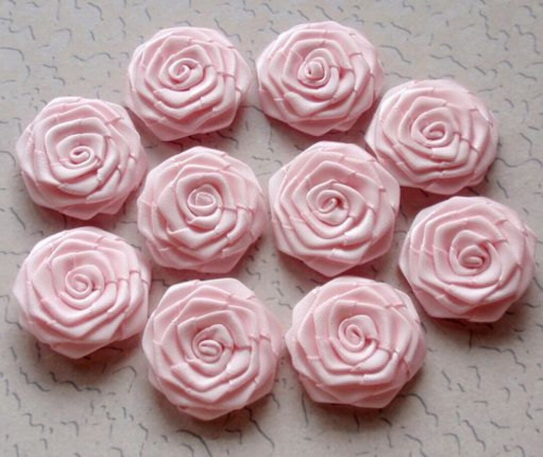 10 Handmade Ribbon Roses (1-1/4 Inches) in Lt Pink and Have Over 150 ...
