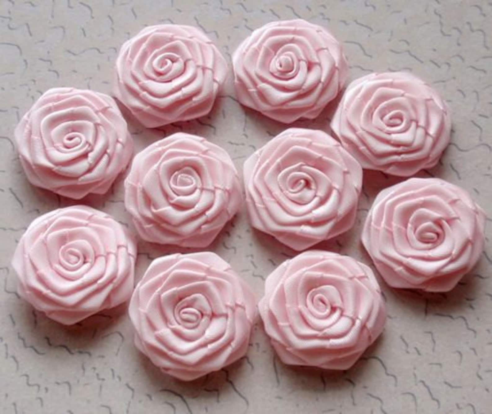 10 Handmade Ribbon Roses 1-1/4 Inches in Lt Pink and Have Over 150 ...