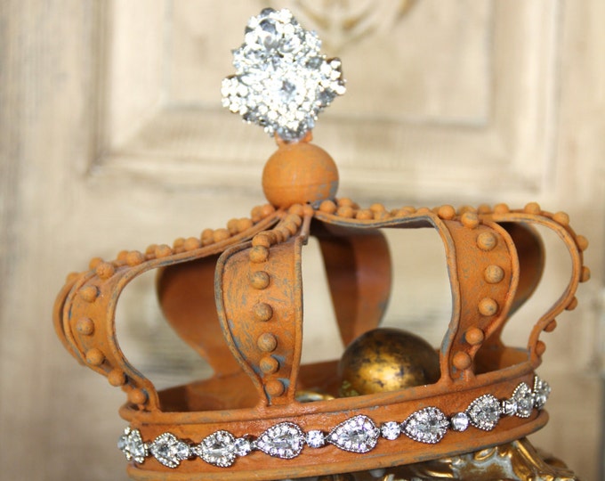 Metal Crown, Rusty Crown, Crown Decor, Shabby Chic Crown, Crown Cake ...