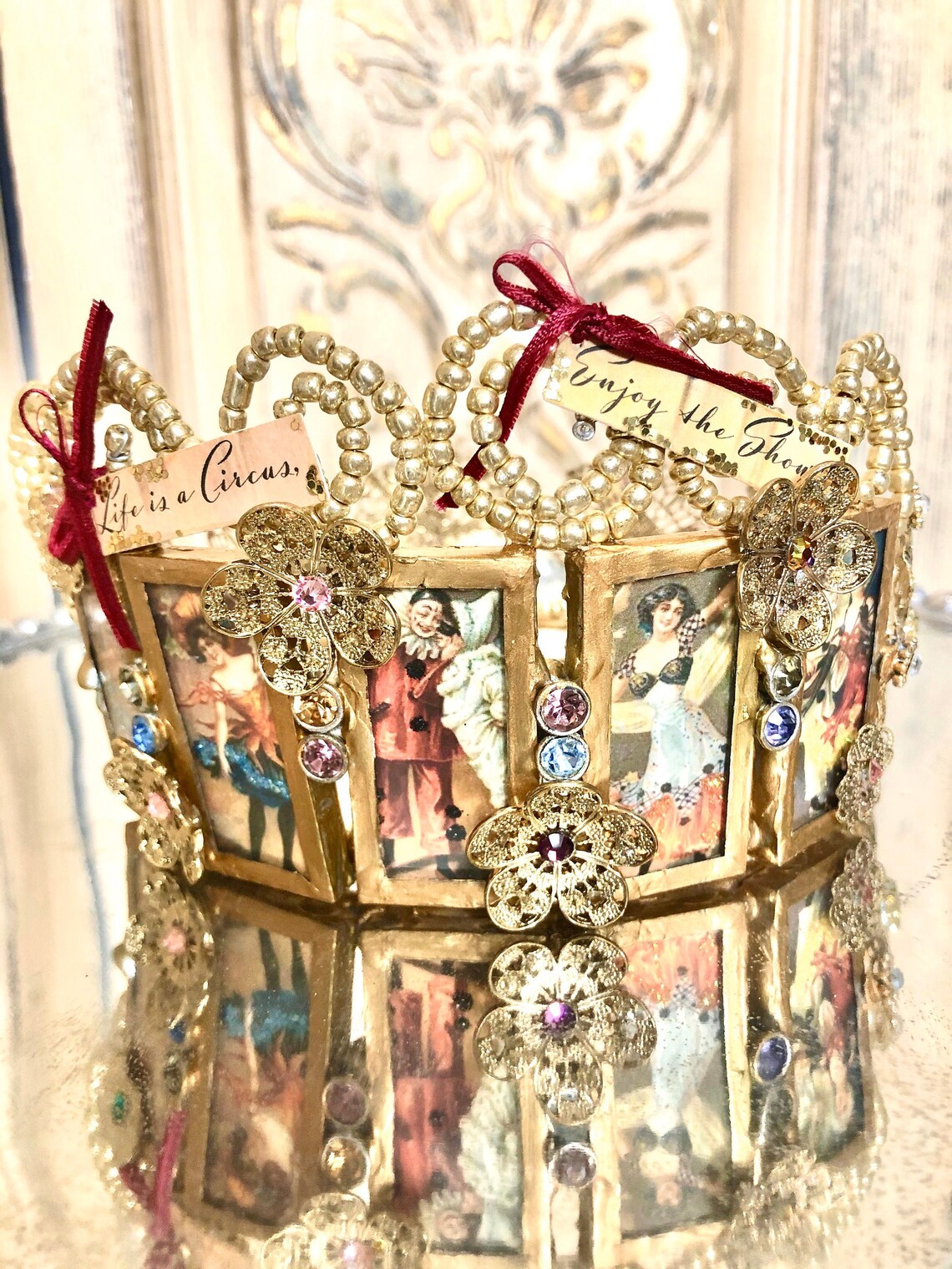 Soldered art crown French glass crown | Etsy