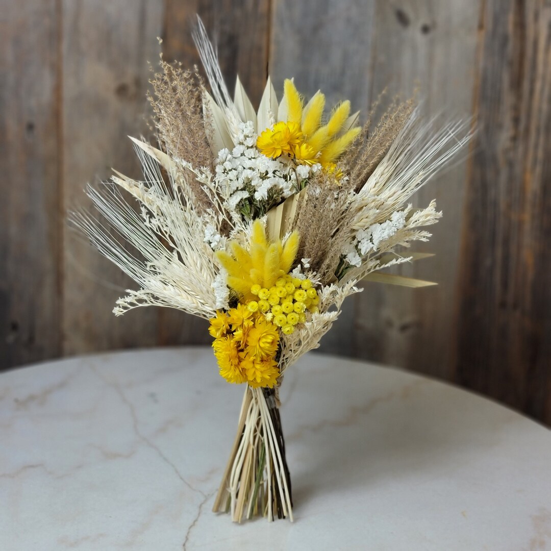 Ochre Dried Flower Palm Bouquet - Etsy