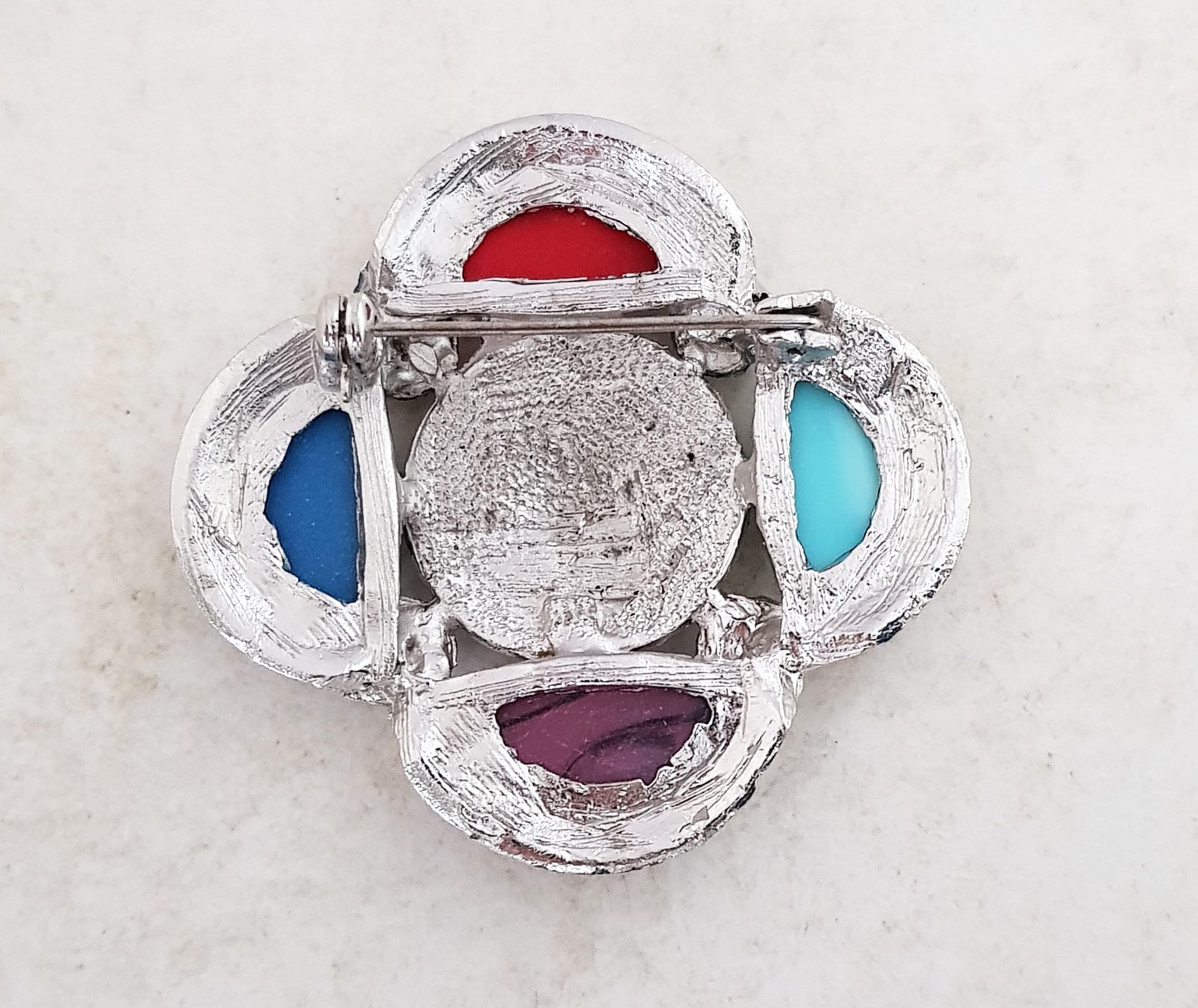 Vintage Scottish Pewter and Glass Brooch Pin Glass Agate | Etsy