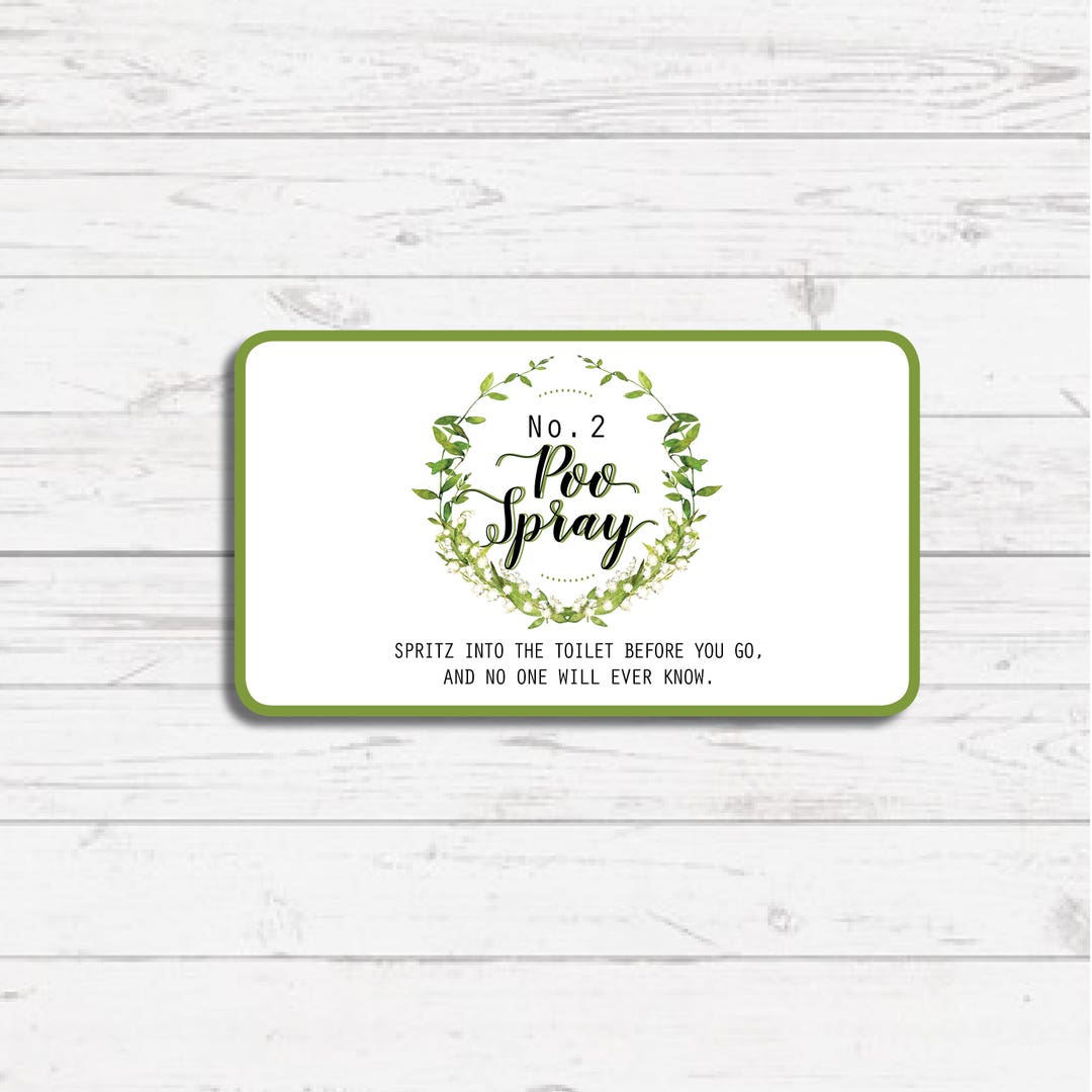 No. 2 Poo Spray Bottle Label - Etsy