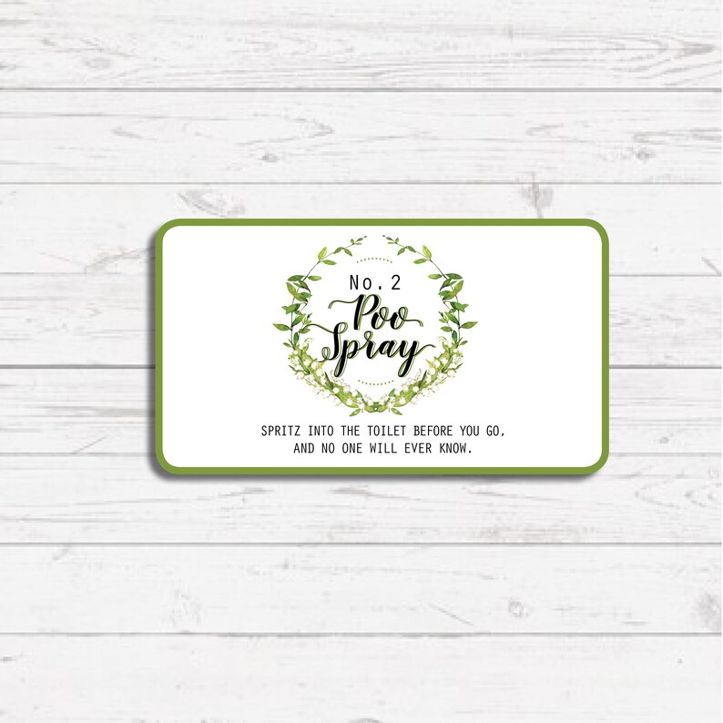No. 2 Poo Spray Bottle Label - Etsy