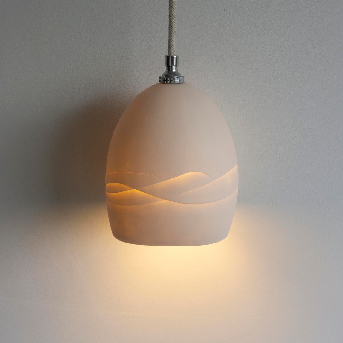 PORCELAIN WAVE PENDANT : Pendant Mood Lighting Lamp | Handmade Unique ...