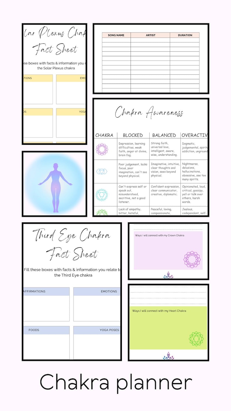 Chakra Planner, 7 Chakra Journal, Spiritual Healing and Self-care ...