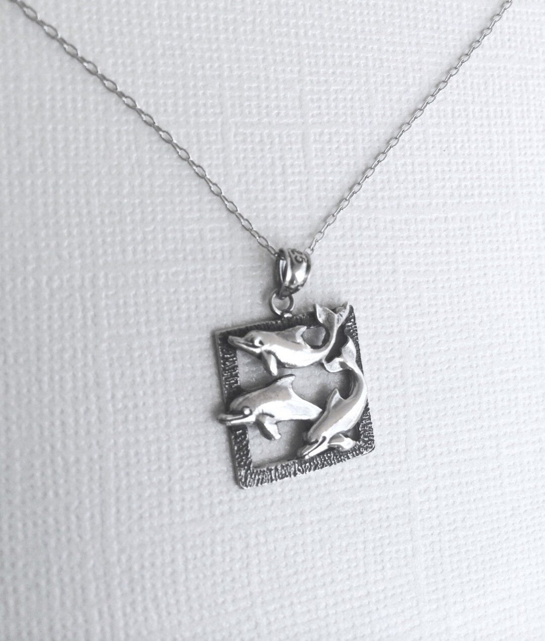Graceful Dolphin Necklace in Sterling Silver, Dolphin Jewelry - Etsy