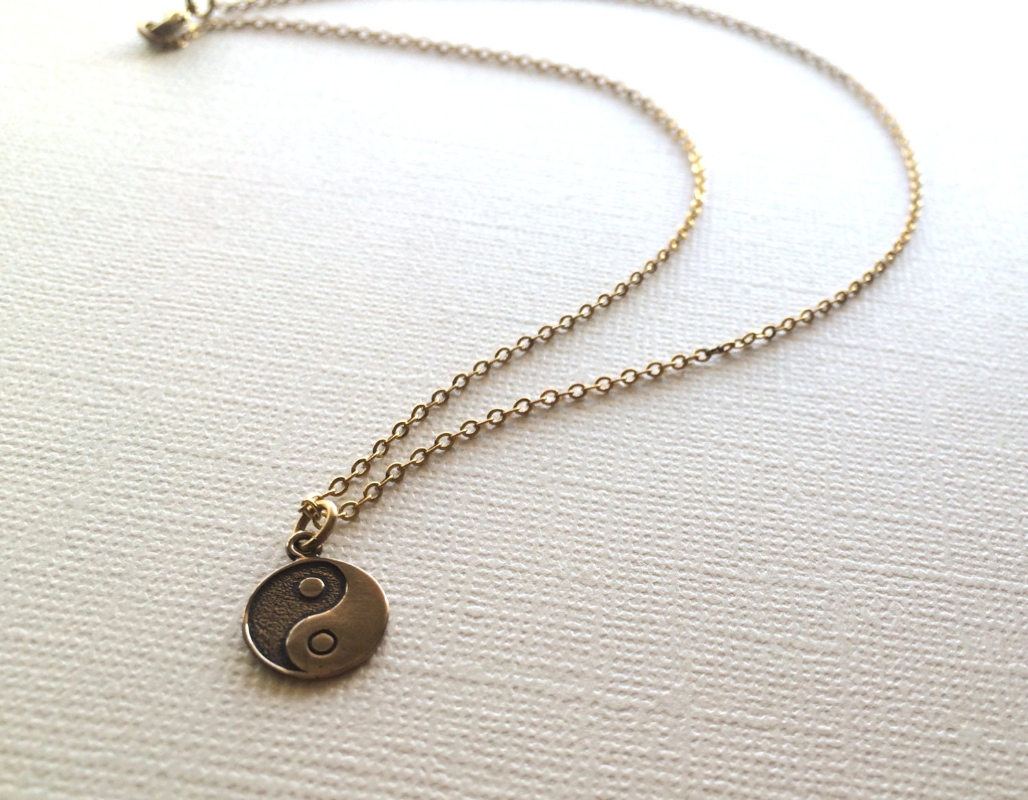 Yin-yang Necklace in Bronze Yin Yang Jewelry Yoga Jewelry - Etsy