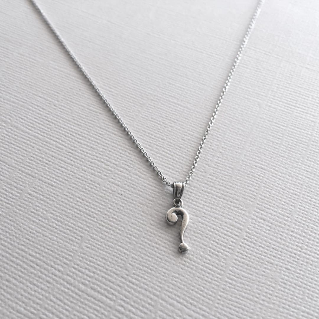 Question Mark Necklace in 925 Sterling Silver, Question Mark Jewelry - Etsy