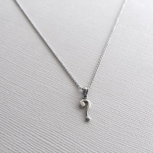 Question Mark Necklace in 925 Sterling Silver Question Mark - Etsy