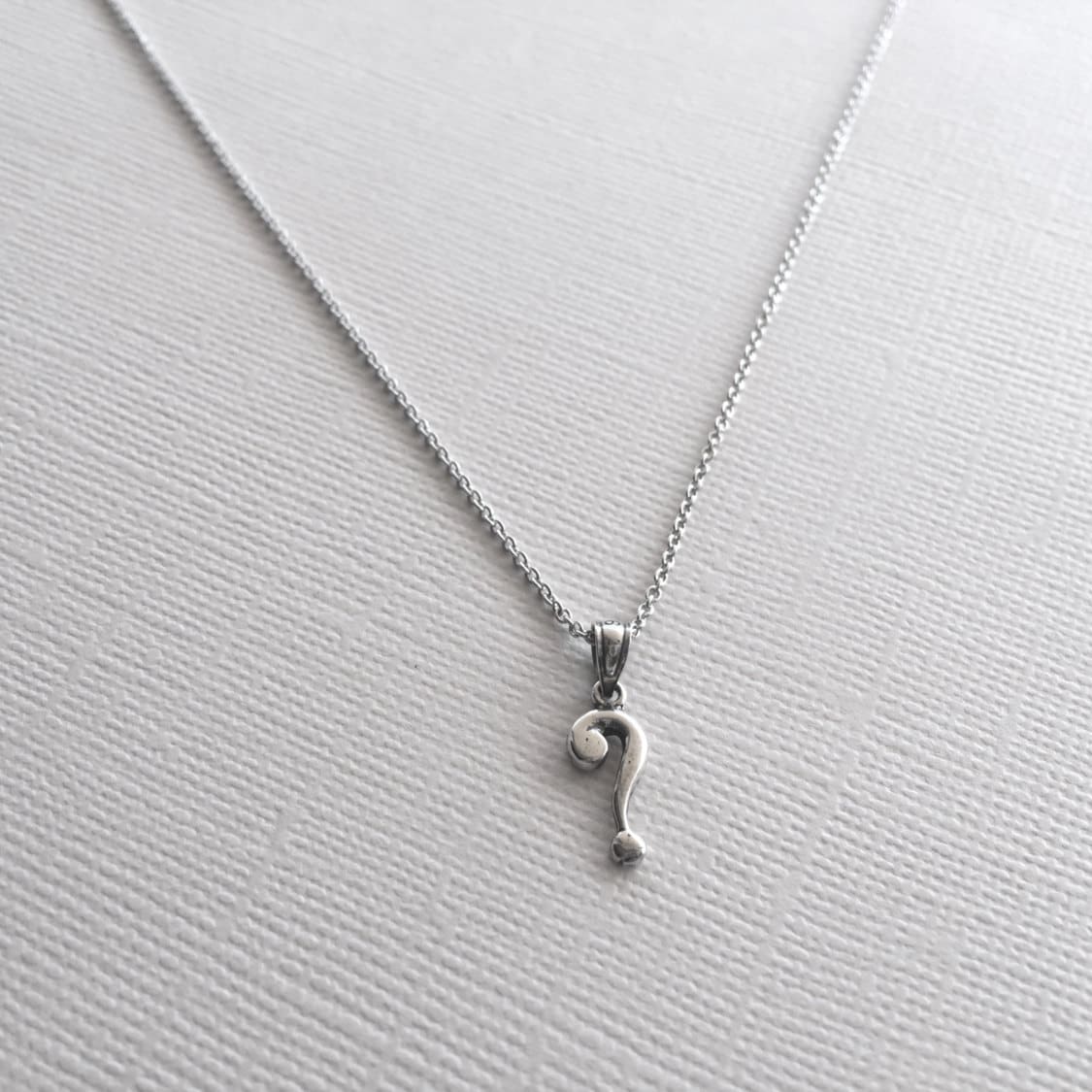 Question Mark Necklace in 925 Sterling Silver, Question Mark Jewelry - Etsy