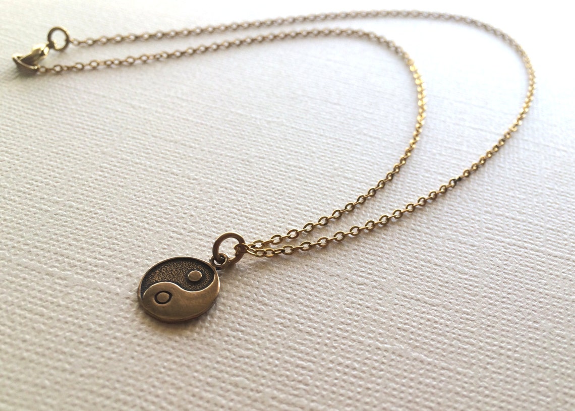 Yin-yang Necklace in Bronze Yin Yang Jewelry Yoga Jewelry - Etsy