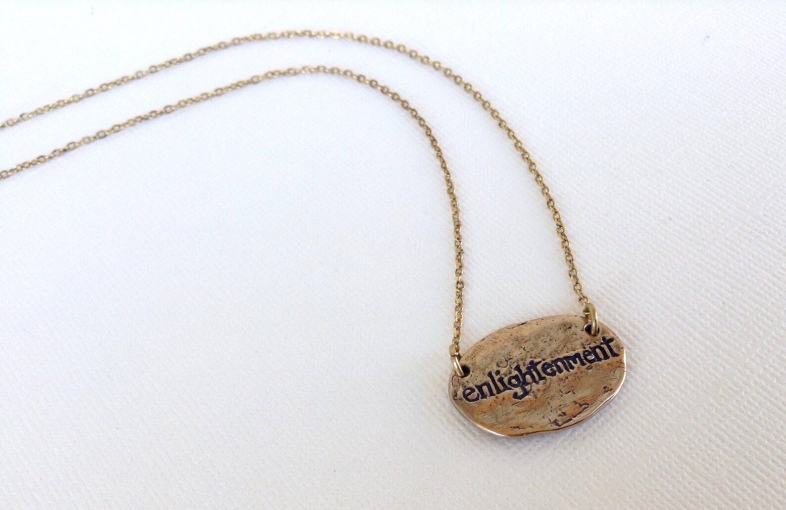 Lotus Flower Necklace With (enlightenment Inscription) in Bronze - Etsy