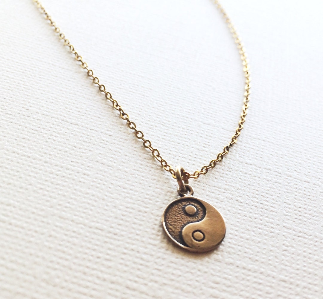 Yin-yang Necklace in Bronze, Yin Yang Jewelry, Yoga Jewelry, Friendship ...