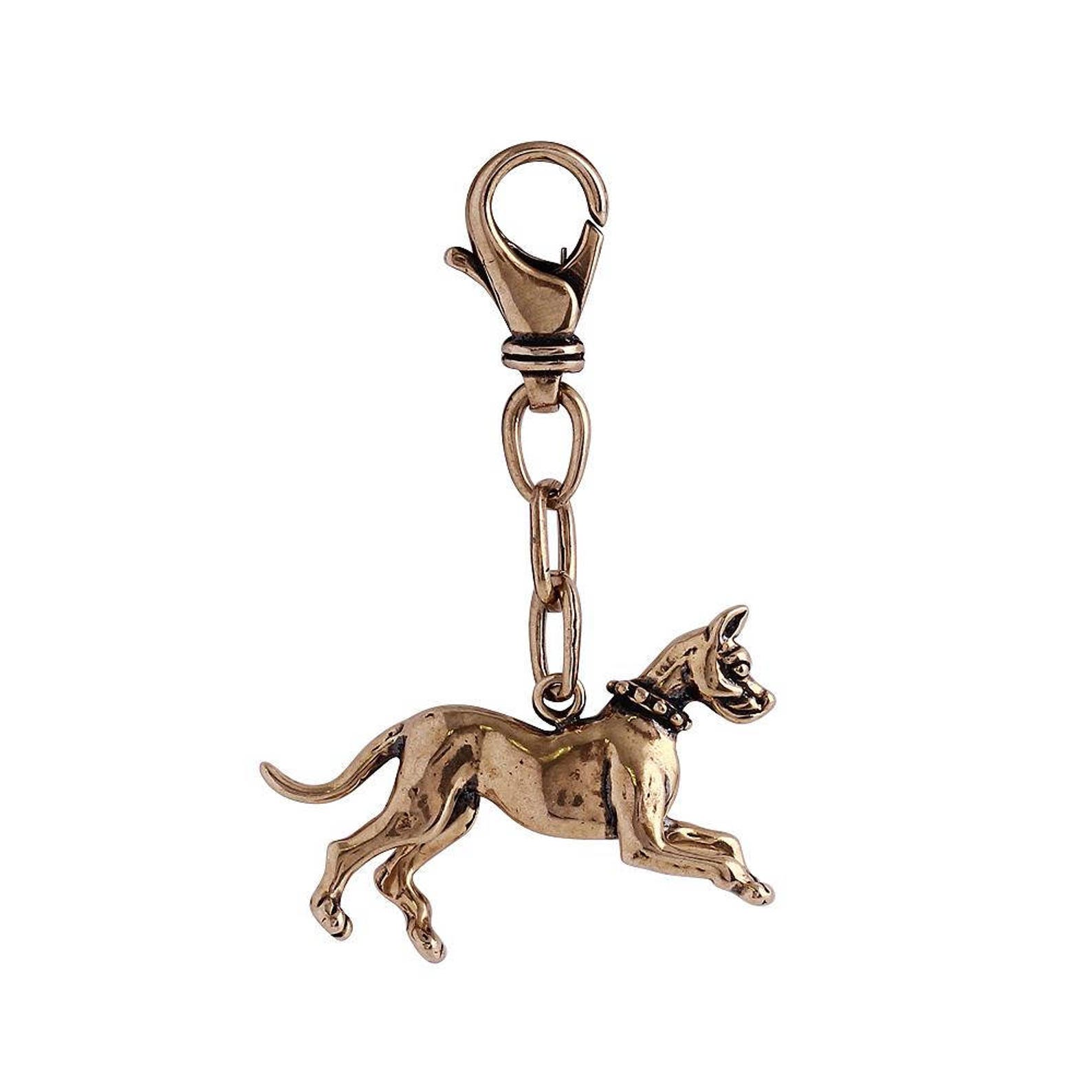 Great Dane 3D Dog Key Chain in Sterling Silver, Dog Jewelry - Etsy