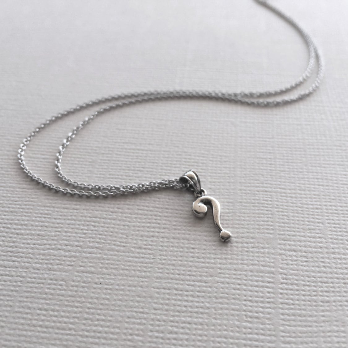 Question Mark Necklace in 925 Sterling Silver, Question Mark Jewelry - Etsy