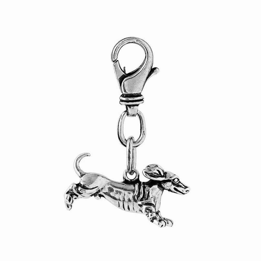 Dachshund Dog Key Chain in Sterling Silver, Dog Jewelry. - Etsy