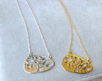 Tree of Knowledge Necklace in Sterling Silver 18k Rose Gold - Etsy