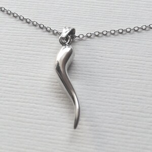 The Corno Italian Horn Amulet in Sterling Silver, Cornetto Necklace ...