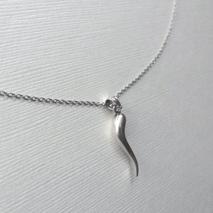 The Corno Italian Horn Amulet in Sterling Silver, Cornetto Necklace ...