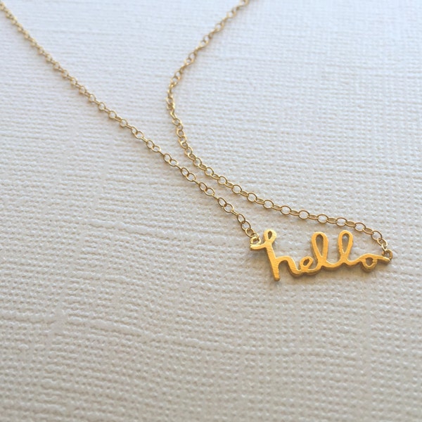 Hello Necklace - Etsy
