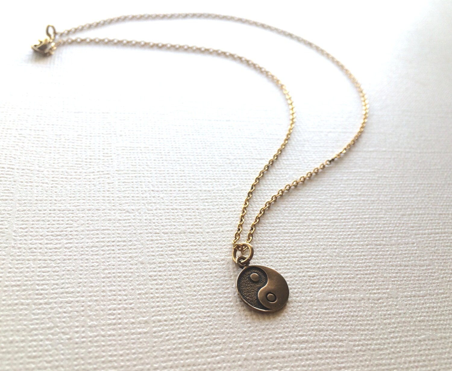 Yin-yang Necklace in Bronze Yin Yang Jewelry Yoga Jewelry - Etsy