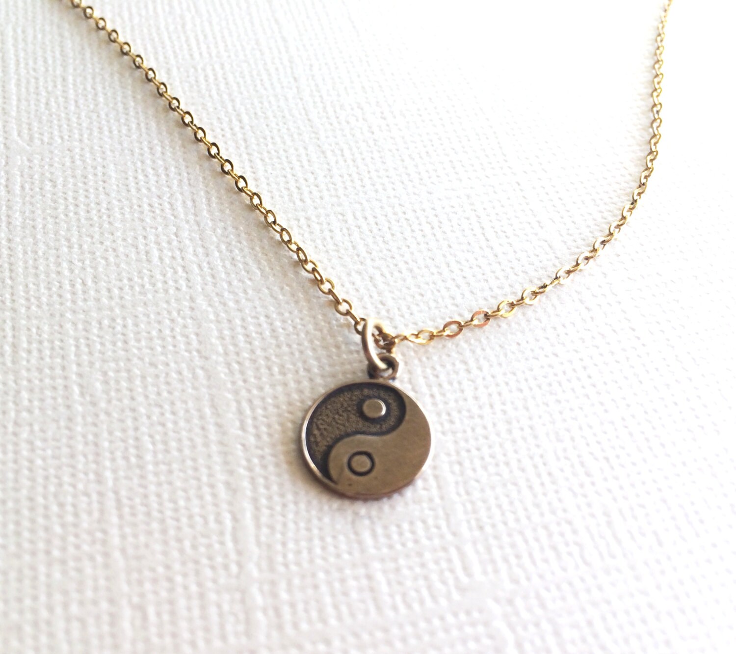 Yin-yang Necklace in Bronze Yin Yang Jewelry Yoga Jewelry - Etsy