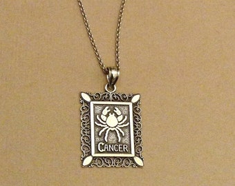 Cancer Necklace Astrology Zodiac Sign Jewelry Sterling Silver - Etsy