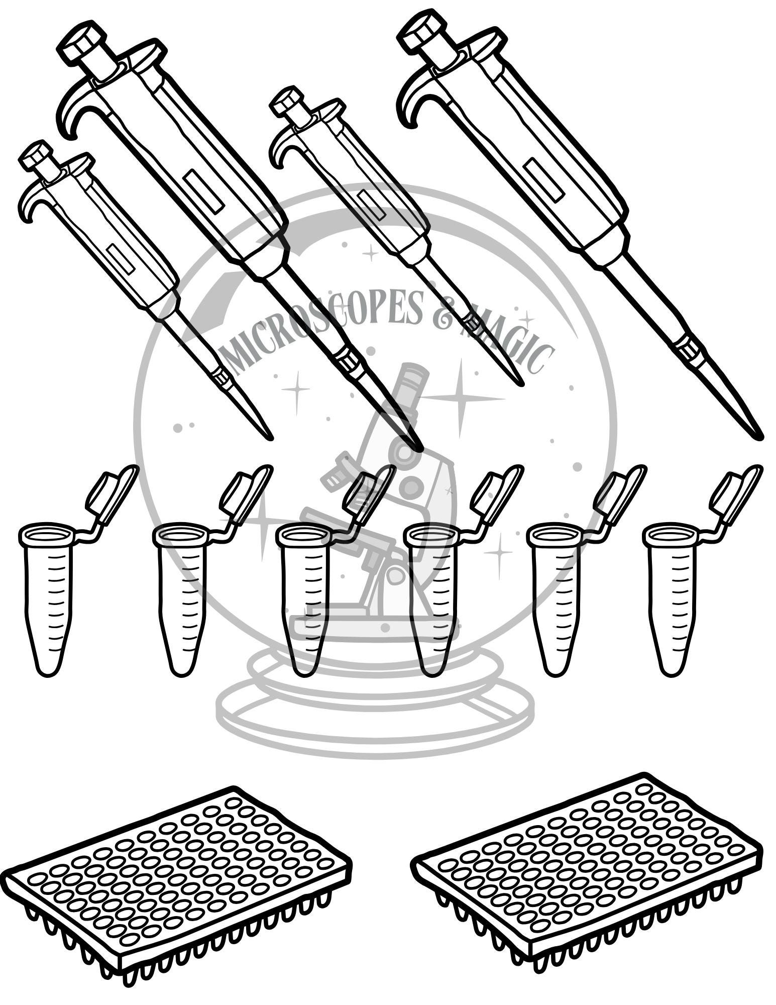 Clinical Laboratory Coloring Pages- Printable, Digital Download. Lab ...
