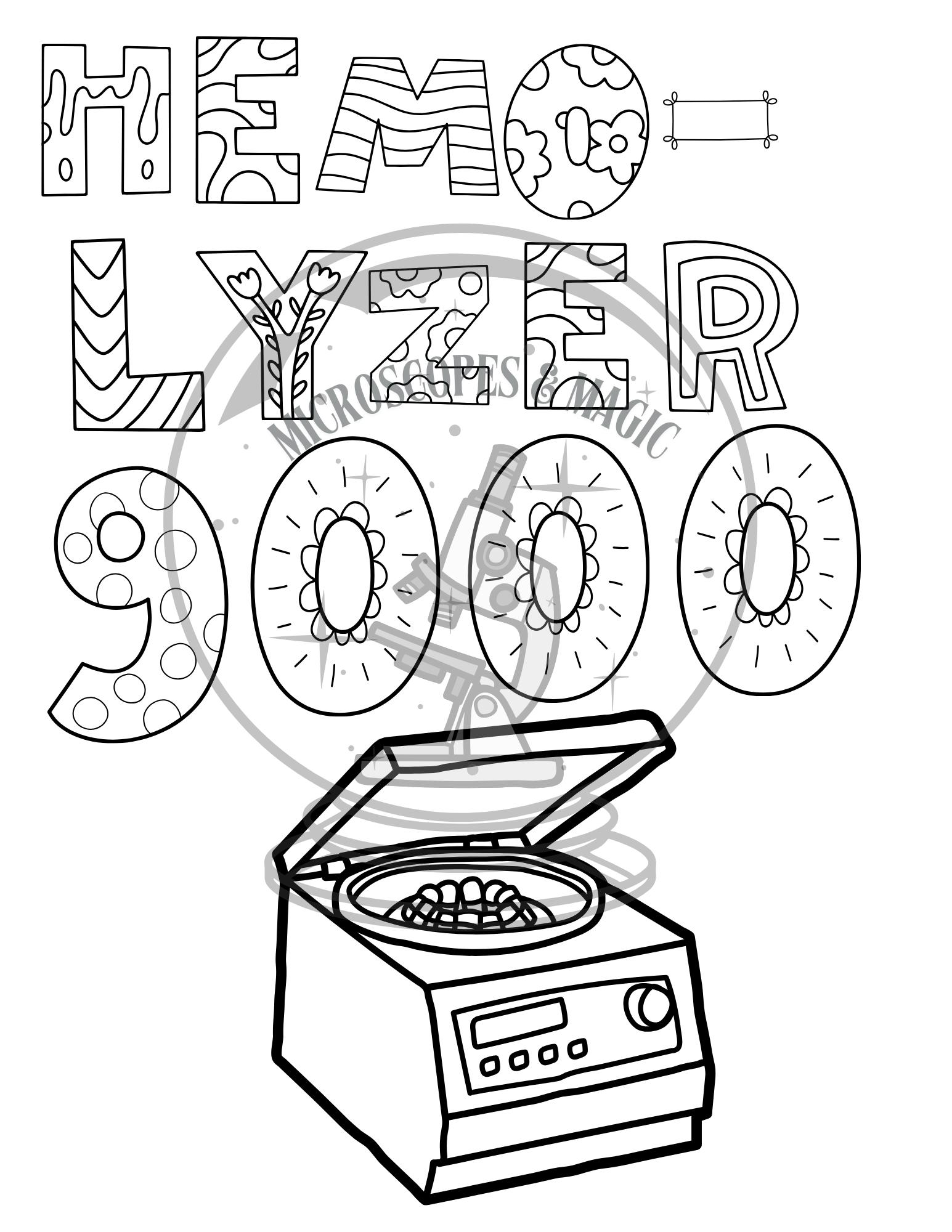 Clinical Laboratory Coloring Pages- Printable, Digital Download. Lab ...