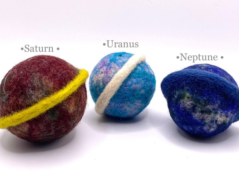 Medium Sized Solar System Set in a Bag • Needle Felted Wool Sculptures ...