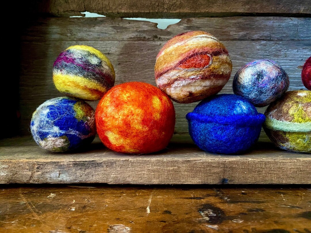 Solar System Art Set. the Sun, Jupiter, Saturn, Uranus, Neptune, Venus ...