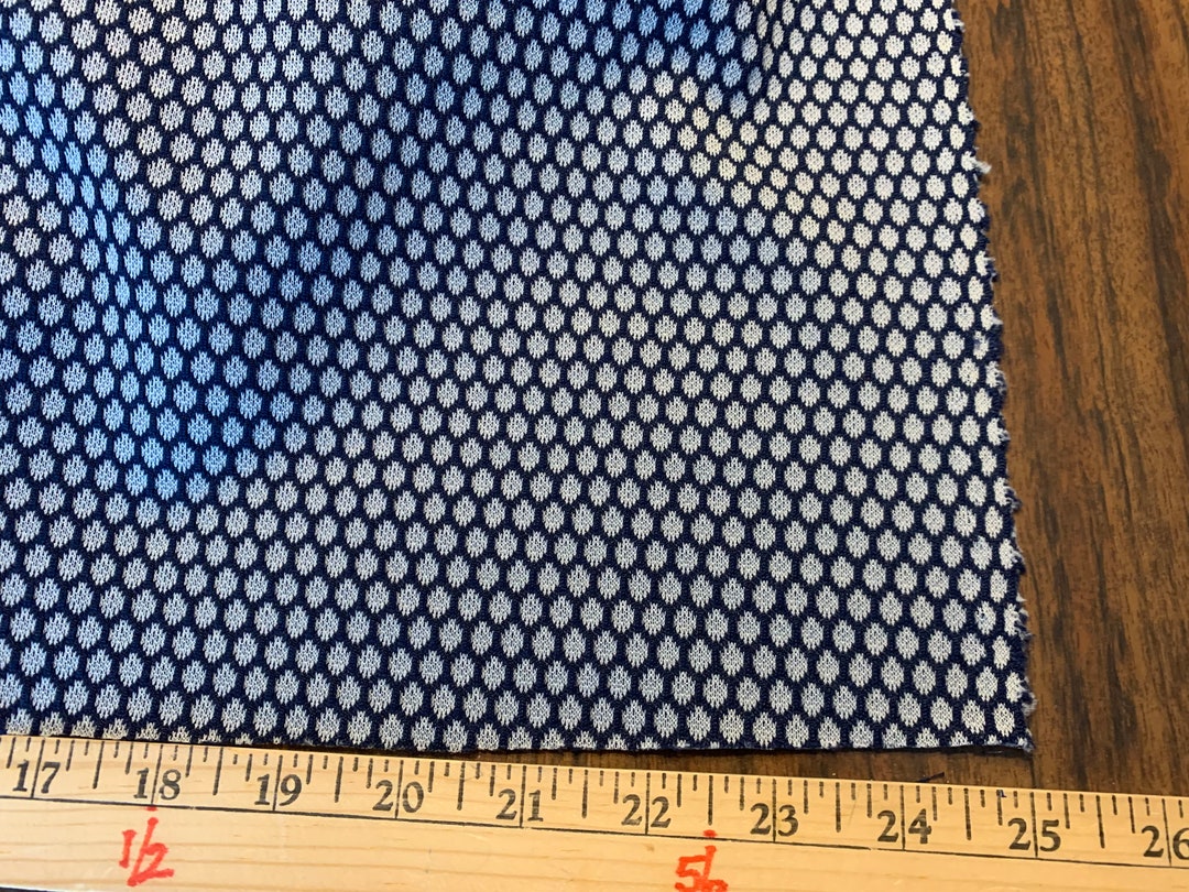 2 1/2 Yards Vintage Polyester Blend Textured Knit Fabric in Dark Navy ...