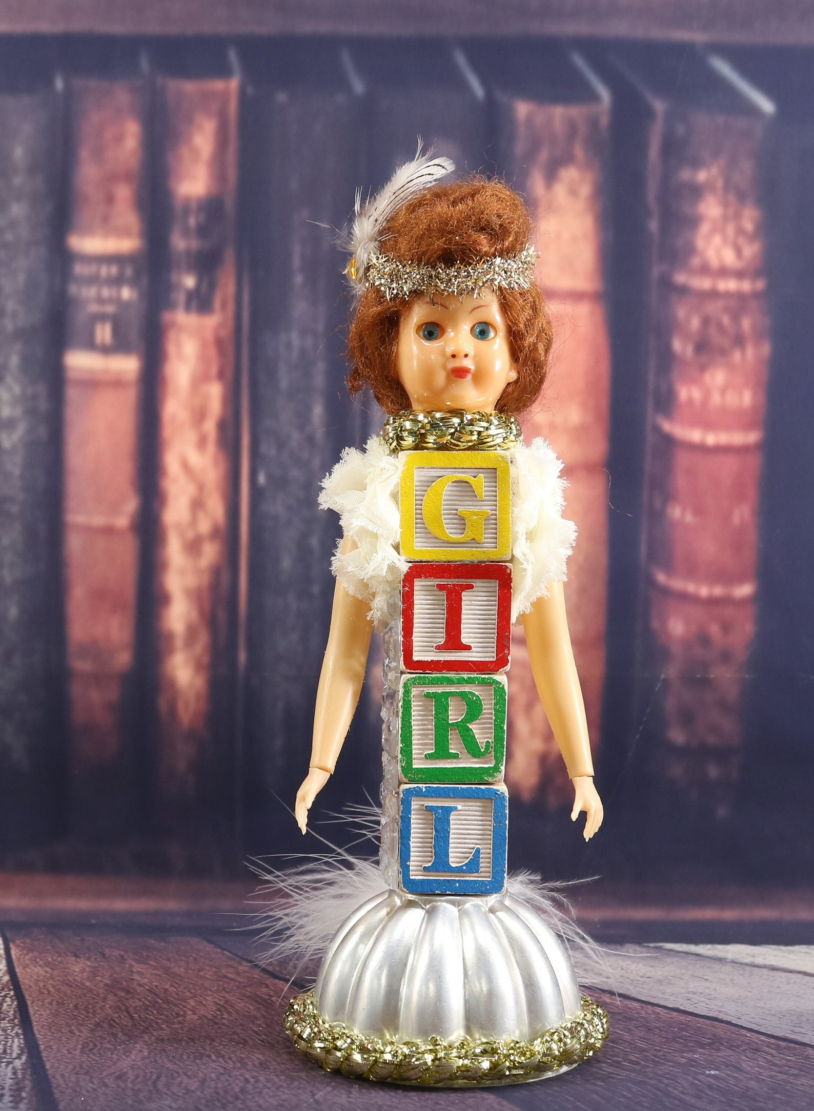 Mixed Media Folk Art Upcycled Vintage Doll Wood Blocks Jello - Etsy