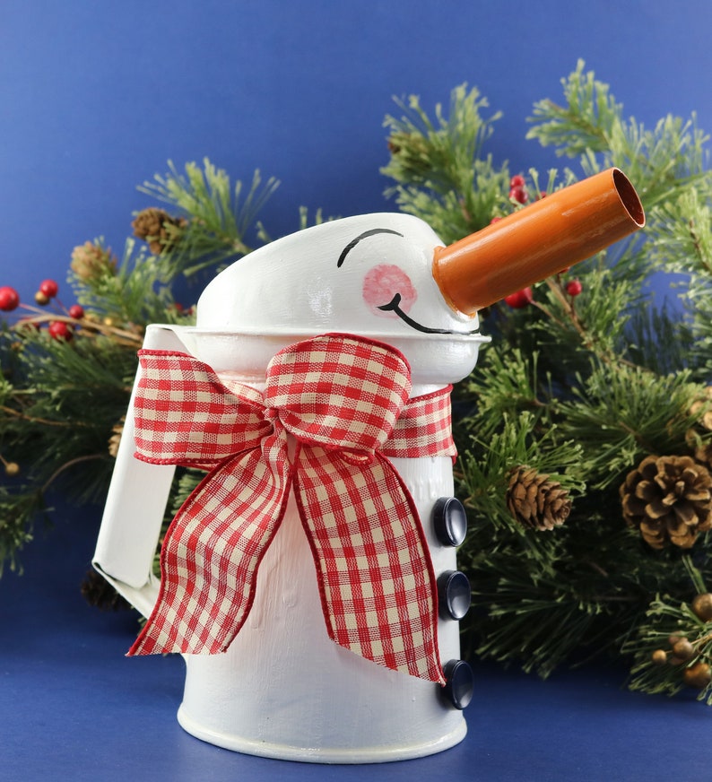 Frosty the Snowman Vintage Galvanized Oil Can Pitcher - Etsy