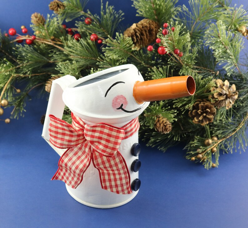 Frosty the Snowman Vintage Galvanized Oil Can Pitcher - Etsy